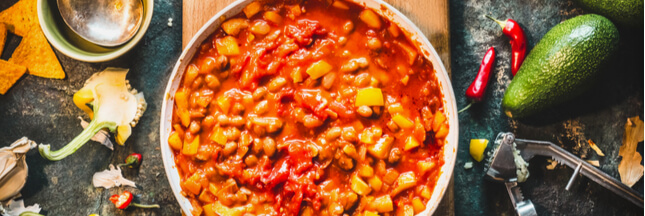 Recette : chili végétarien épicé comme au Mexique ou presque